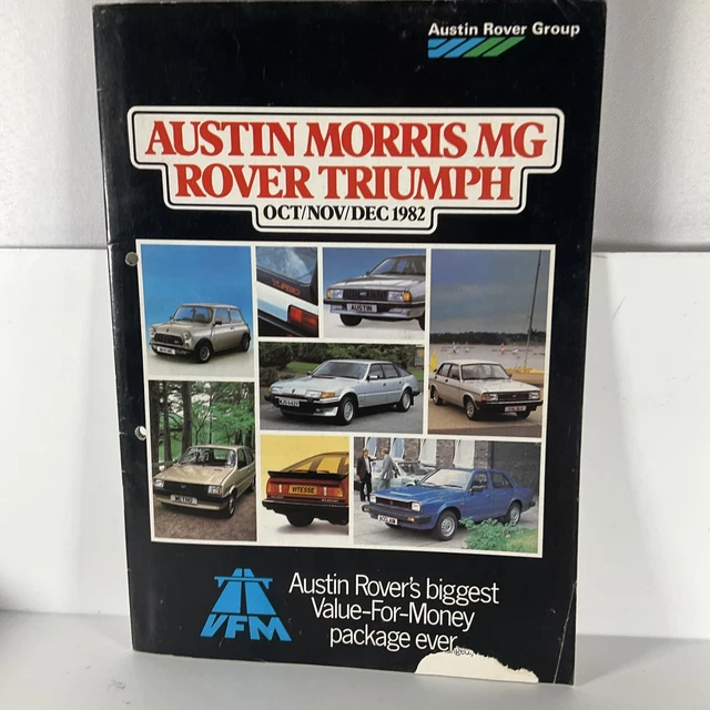 AUSTIN MORRIS MG Rover Triumph Gamme Brochure Oct-Dec 1982 Ref 3535 / E ...