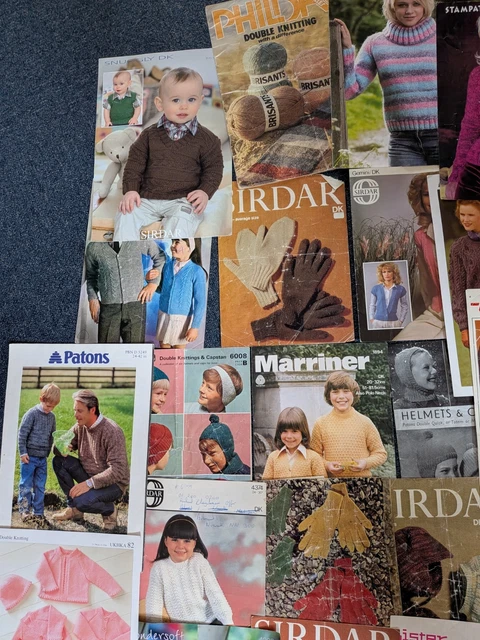 LARGE BUNDLE OF vintage knitting patterns £3.99 - PicClick UK