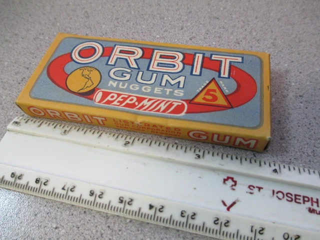 ORBIT CHEWING GUM 1930s store display box candy PEP-Mint listerated ...