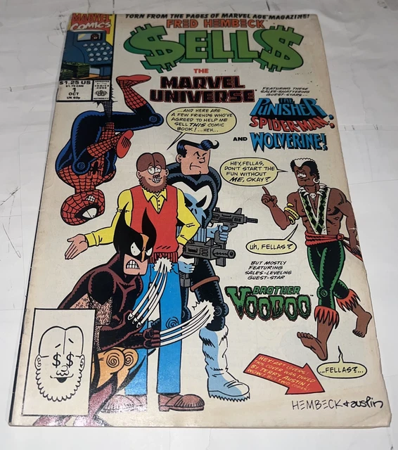 VINTAGE FRED HEMBECK Sells the Marvel Universe Comic 1980s Punisher ...