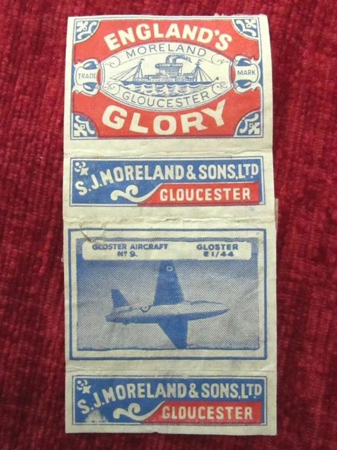 WW2 VINTAGE MATCHBOX Label Englands Gloster Aircraft No.9 fc69c £2.83 ...