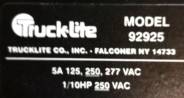 TRUCK-LITE 92925 EXTERNAL Back-Up Alarm Switch 5A 250VAC 1/10HP $197.39 ...