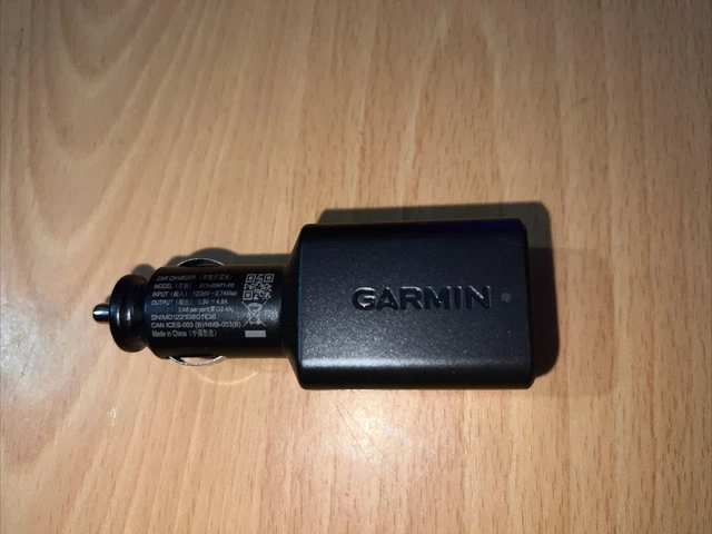 GENUINE GARMIN CAR Charger Model: 013-00971-00, 2.7A max input double ...