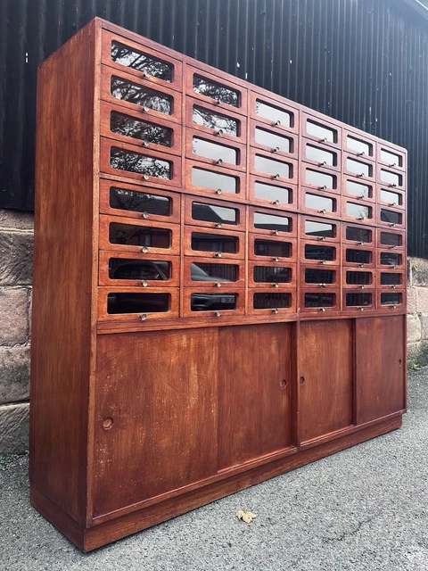 1950S BANK OF 48 Drawers. Haberdashery, Apothecary, Mahogany & birch ...