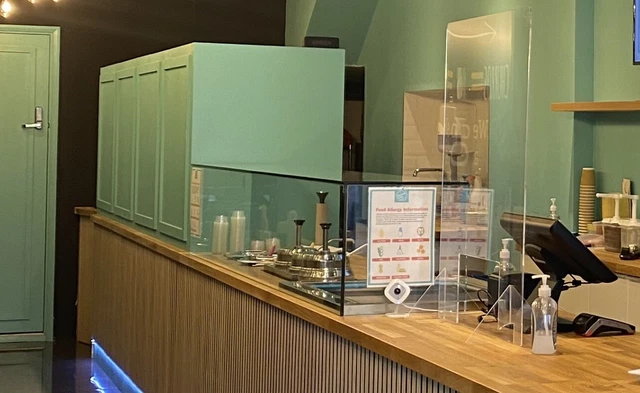 GLASS DISPLAY SNEEZE Screen Cafe Cake Shop Coffee Bakery Sneeze Guard 2 ...