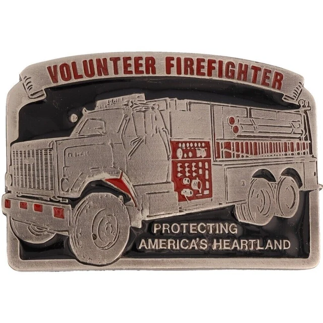 FEU FIGHTER POMPIER Fireman Dept Bénévoles Logo Année 1980 Vintage ...