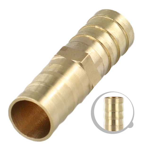 FUEL PIPE JOINT Gas Hose Metal Nipple Oil 2-Way Adapter Brass ...