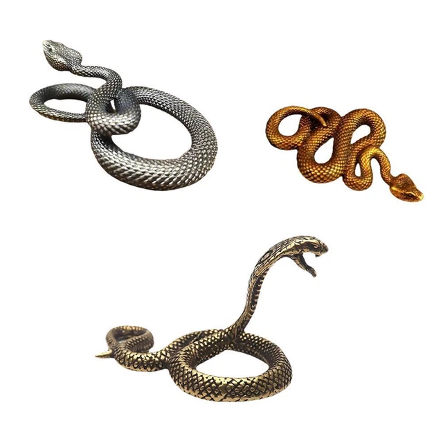 BRASS MINI ANTIQUE Snake Statue Ornaments 2025 The Snake of Figurine ...