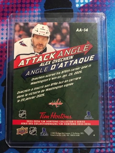 2025-26 UPPER DECK Tim Hortons Attack Angle Alex Ovechkin #AA-14 $7.00 ...