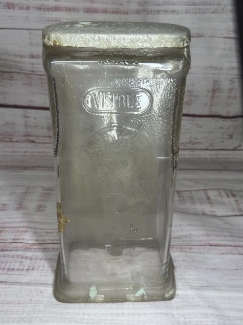 ANTIQUE VISIBLE MAILBOX 1920’s George Collins & Co Clear Glass Aluminum ...