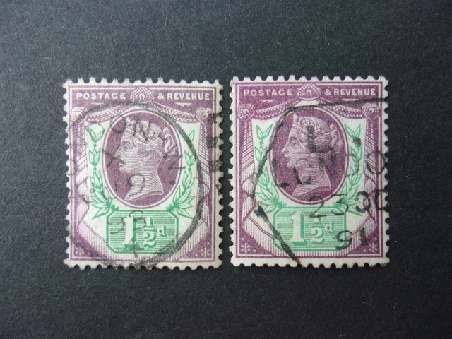 TIMBRES COULEURS DIFFÉRENTES GRANDE BRETAGNE REINE VICTORIA 1 ½ PENCE ...