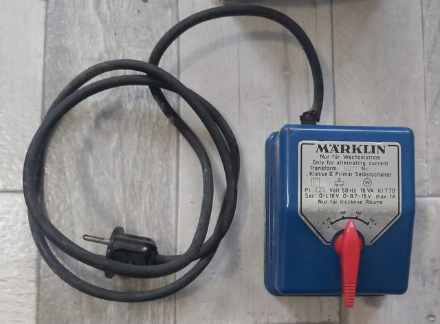 TRANSFORMATEUR POUR TRAINS Marklin 50 HZ 16VA, réf. 6017 avec sa boite EUR 14,00 - PicClick FR