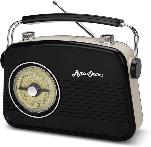 SMALL PORTABLE AM/FM Radio Vintage/Retro Radio w/Large Analog Rotary ...