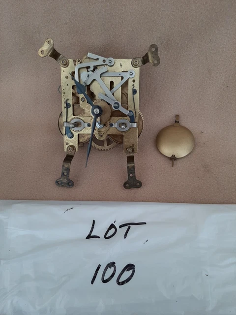 ANTIQUE GERMAN STRIKING Clock Movement Hands And Pendulum (Lot 100) £35 ...