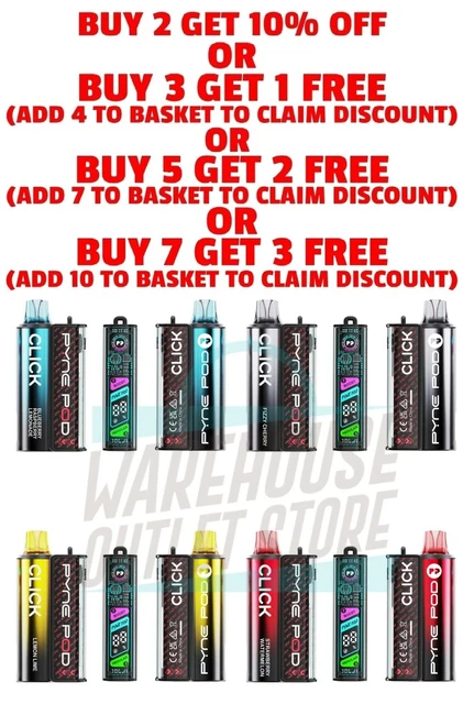 PYNE POD CLICK 10k Prefilled Pod Vape Kit 20mg £10.99 - PicClick UK