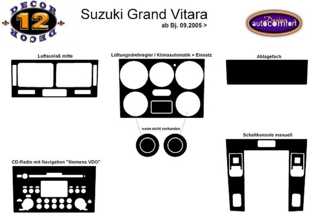 INNENRAUM ARMATURENBRETT RAND Set 3M 3D 12-Parts Wurzelholz Für Suzuki ...