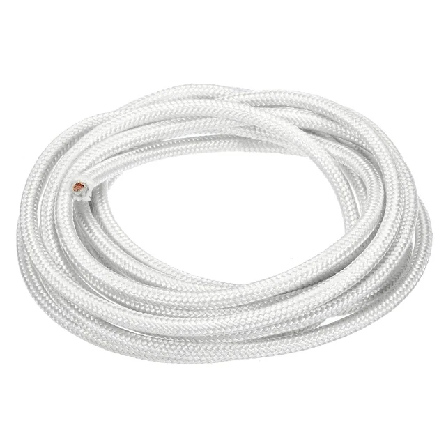 WHITE 4MM HIGH TEMPERATURE FIBREGLASS WIRE 40a APPLIANCE CABLE 10 METRE ...