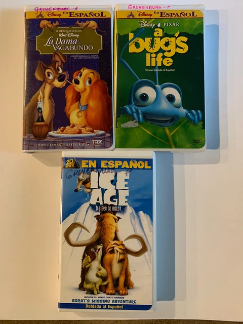 DISNEY/PIXAR SPANISH VHS Lot-Lady & Tramp, Bug's Life, Ice Age £47.11 ...