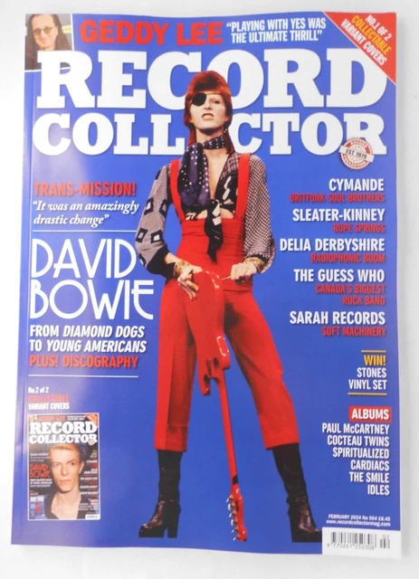 RECORD COLLECTOR MAGAZINE Feb 2024 Cover 1 of 2: David Bowie, Geddy Lee ...