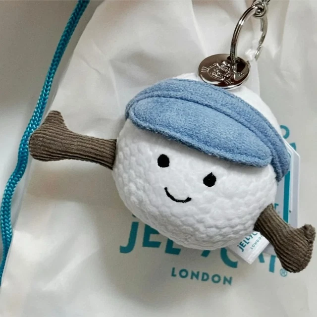 JELLYCAT AMUSEABLES GOLF Ball Bag Charm - Sports Keychain & Soft Plush ...