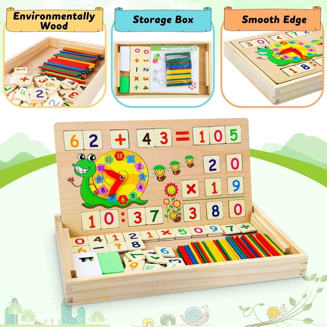 MONTESSORI WOODEN TOY Maths Counting Telling the Time Educational Fun £ ... MONTESSORI WOODEN TOY Maths Counting Telling the Time Educational Fun £ ...