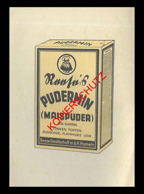 KOPIE &REESES& - PUDERMIN, Mais /Pudding-Pulver - HAMELN ca. 20ger ...
