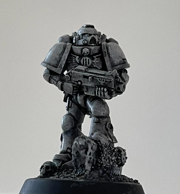 SPACE MARINE FIRST Born 40k true scale conversion with scenic base £33. ...
