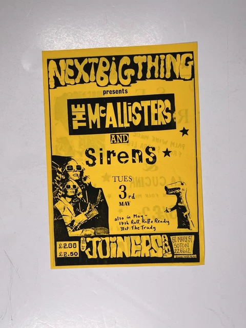 S.E ROGIE FLYER The Mcallisters Joiners Arms Next Big Thing Avril 27th ...