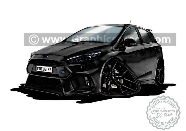 FOCUS RS MK3 Caricature Car Art Cartoon A4 Print Black Ideal ...