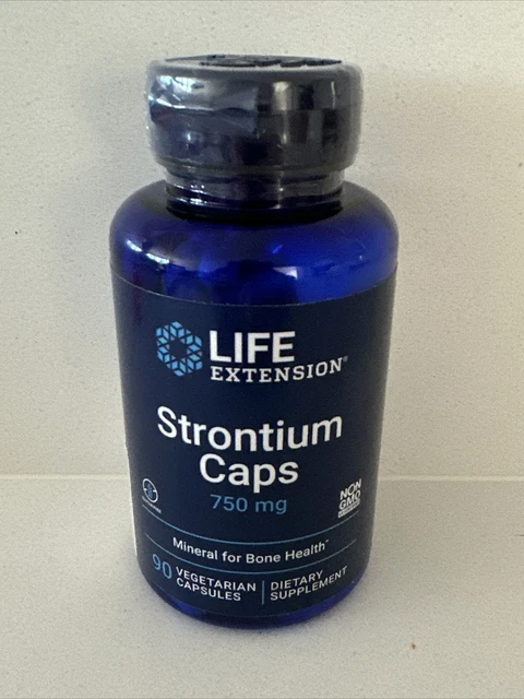 STRONTIUM CAPS, MINERAL for Bone Health, 750 mg, 90 Veggie Caps - Life ...