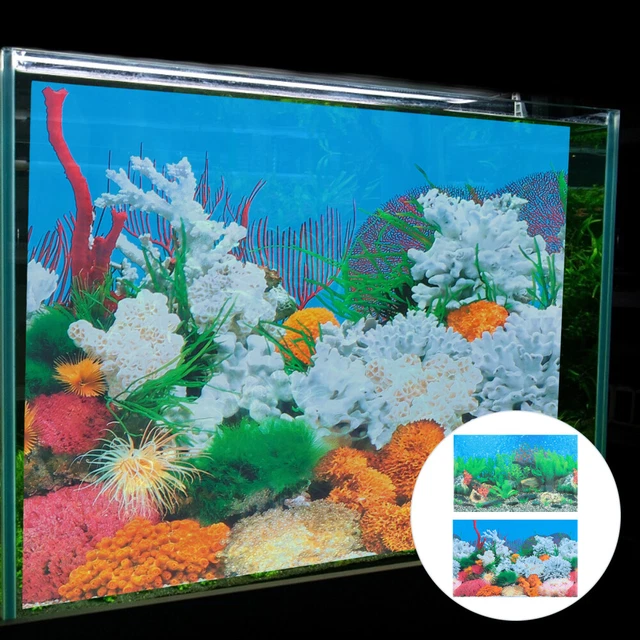AQUARIUM PAPER CLING Poster Decoration Background Picture Fish Tank ...