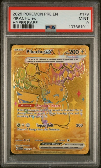 2025 POKEMON PRE En-Prismatic Evolutions Hyper Rare #179 Pikachu Ex Psa ...