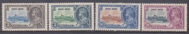 (F298-14) 1935 HONG Kong set of 4stamps KGV silver jubilee M/H (N) $40. ...