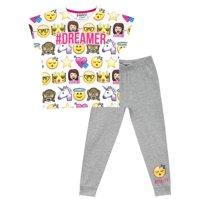EMOJI PYJAMAS | Girls Emoji Pyjamas | Emoticon Pjs £7.99 - PicClick UK