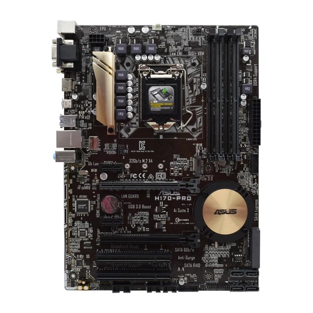 ASUS H170-PRO MOTHERBOARD ATX Intel H170 LGA1151 DDR4 64GB SATA3 M.2 HDMI VGA £71.86 - PicClick UK