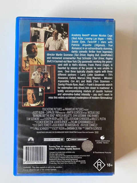 BRINGING OUT THE Dead [VHS] Nicolas Cage Martin Scorsese Touchstone VGC ...