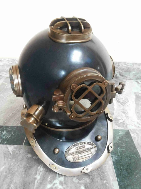 CASQUE DE PLONGÉE sous-marine antique US Navy Mark V Casque de plongée ...
