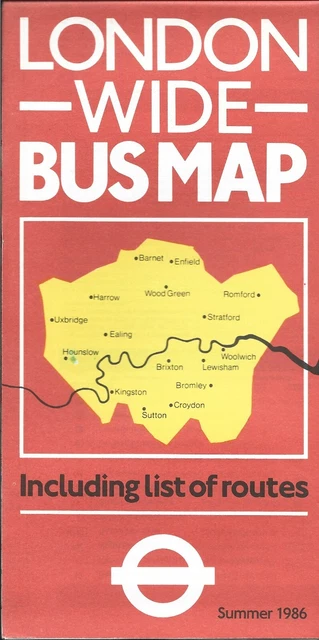 LONDON TRANSPORT LONDON Wide Bus Map - Summer 1986 £1.92 - PicClick UK