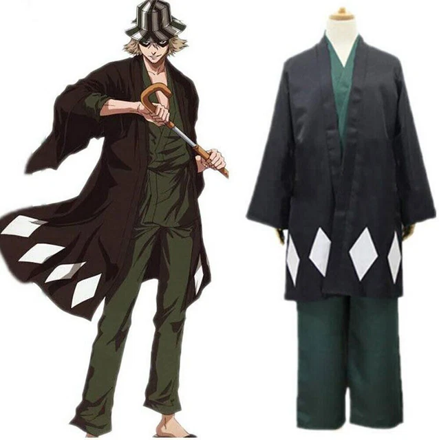 ANIME BLEACH URAHARA Kisuke Gotei13 Cosplay Costume Kimono Halloween ...