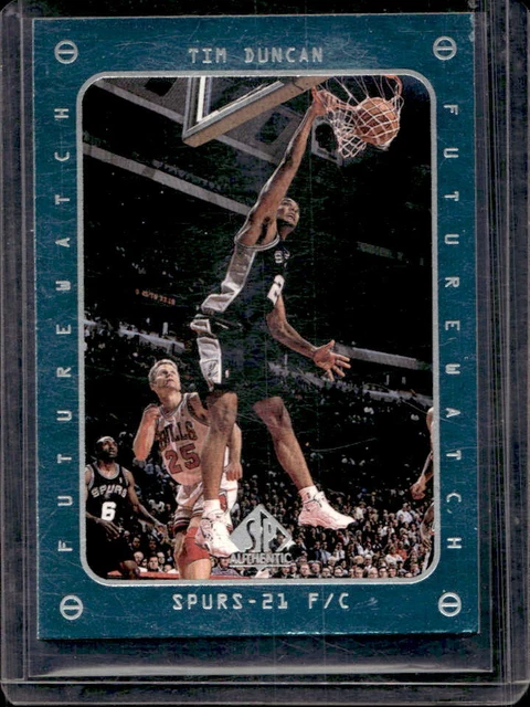 1997-98 SP AUTHENTIC Tim Duncan Future Watch Rookie RC #165 Spurs EUR 2 ...