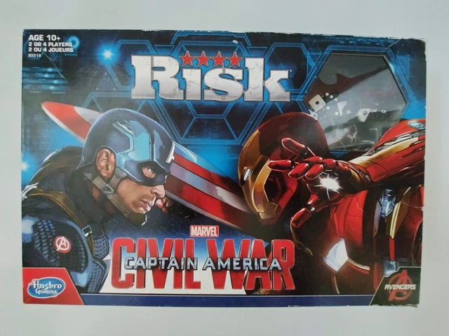 RISK CAPTAIN AMERICA Civil War Board Game Avengers Hasbro 2016 Marvel ...