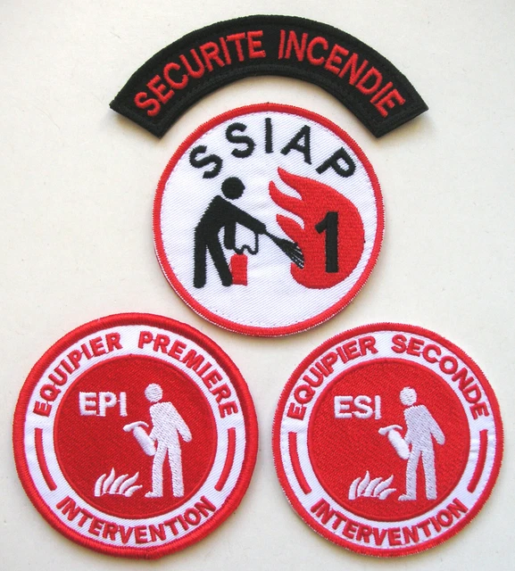 LOT DE 4 INSIGNES TISSUS ECUSSONS SAPEURS POMPIERS SECURITE INCENDIE ...