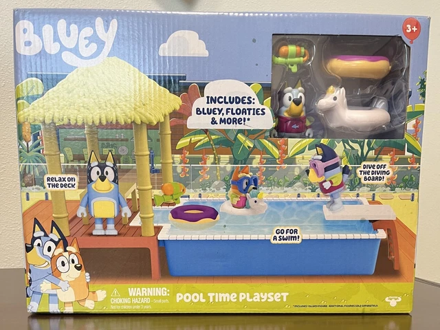 BLUEY POOL TIME Playset Includes Deck, Pool, Bluey, and 4 accessories ...
