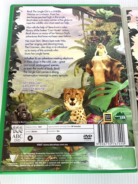 BINDI THE JUNGLE Girl DVD Bindi Irwin Volume 1 & 2 set Kids Show Region ...