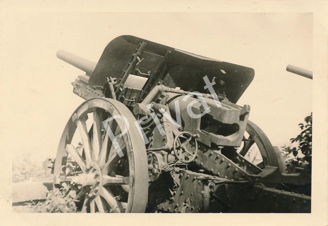 FOTO WK II Wehrmacht Fernsprecher F 268 französisches Geschütz Beute L1 ...