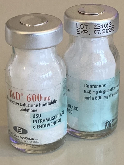 GLUTATHIONE TAD 600MG Skin Whitening 4ml Vial Intramuscular Injection ...