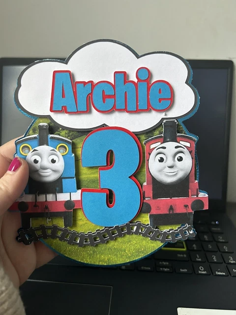 THOMAS THE TANK Engine Cake Topper 3D Personalised Name And Age £8.50 ...