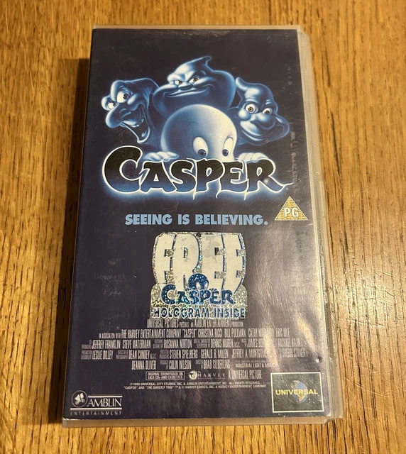 CASPER (1995) VHS Video Tape (Includes Rare Holographic Casper Sticker ...