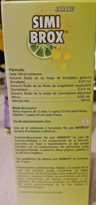 SIMI BROX NATURAL Cough Syrup/Jarabe Natural Tos-Remedio Herbolario-Exp ...