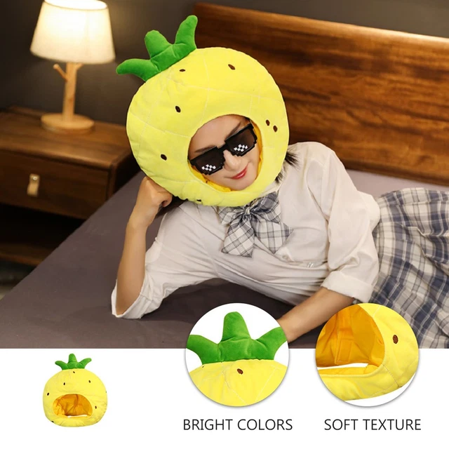 NOVELTY PARTY CAPS Pineapple Plush Hat Bucket for Women Fruit Adult ...